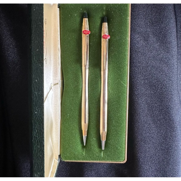 Office | Vintage 1k Gold Filled Dr Pepper Ink Pen Mechanical Pencil Set ...